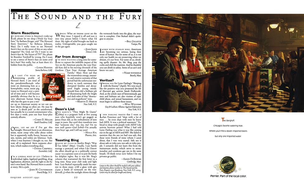 THE SOUND AND THE FURY | Esquire | AUGUST 1992