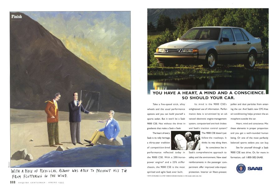 SAAB CARS USA, INC.: Saab 9000 CSE | Esquire | Spring-Summer 1993