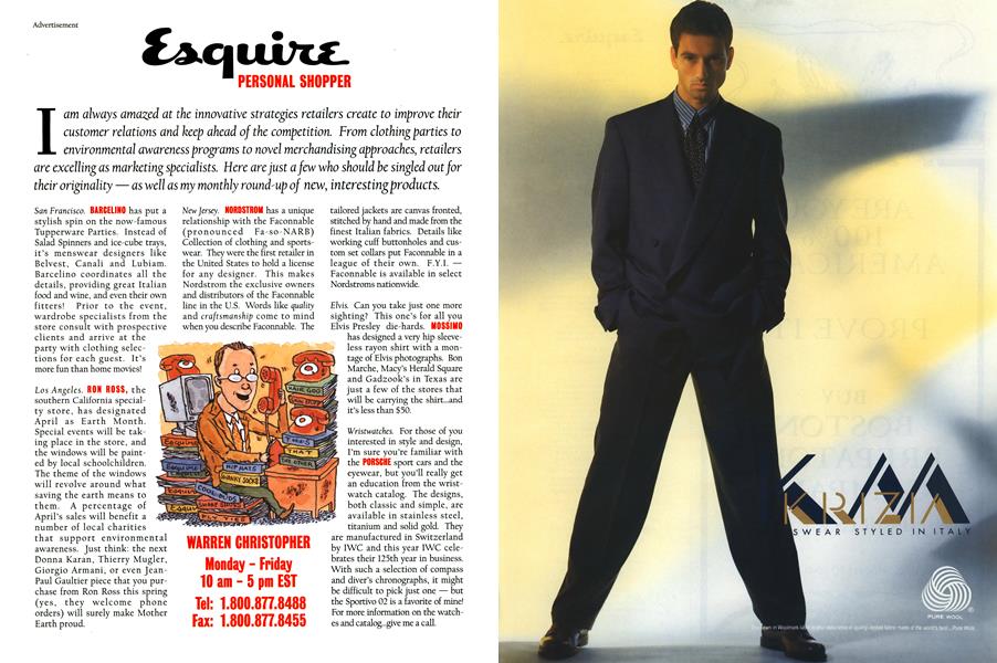 Advertisement: Esquire Personal Shopper | Esquire | APRIL 1993