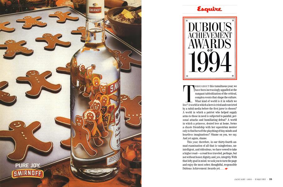 Dubious Achievement Awards of 1994 | Esquire | JANUARY 1995