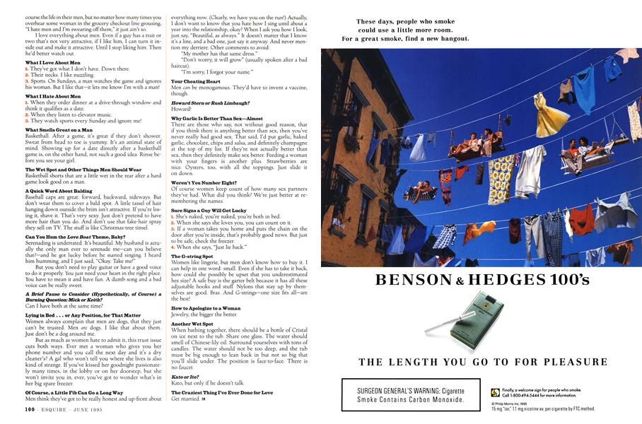 Philip Morris Inc.: BENSON & HEDGES 100’s | Esquire | JUNE 1995
