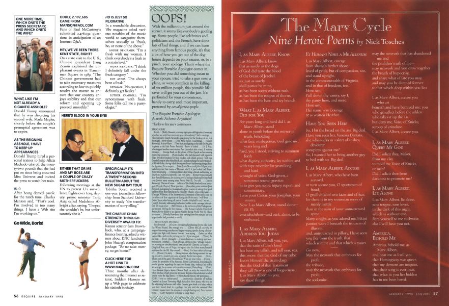 The Marv Cycle | Esquire | JANUARY 1998