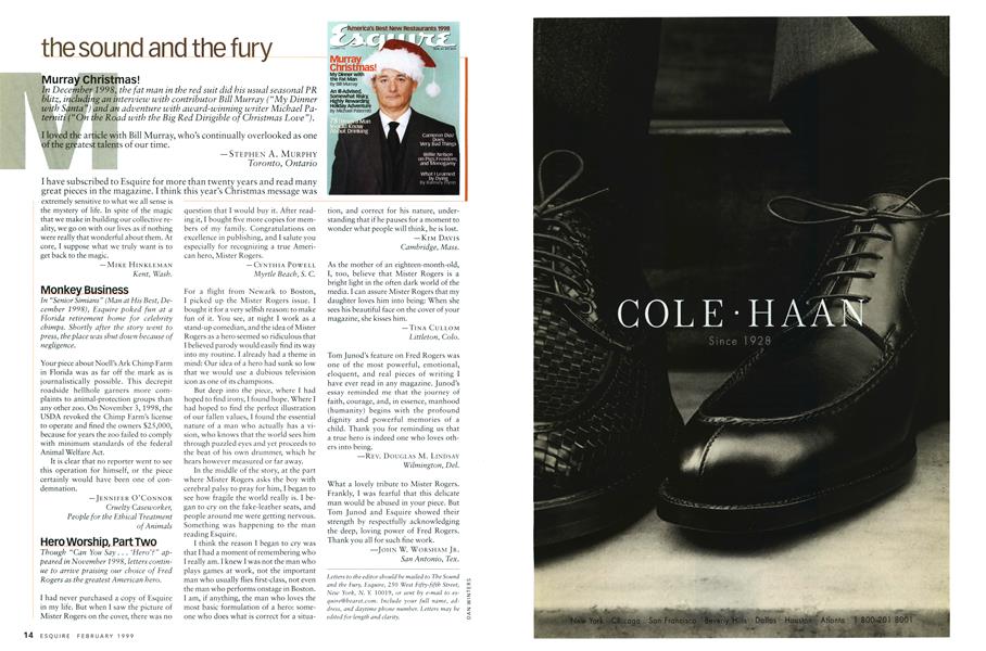 the sound and the fury | Esquire | FEBRUARY 1999