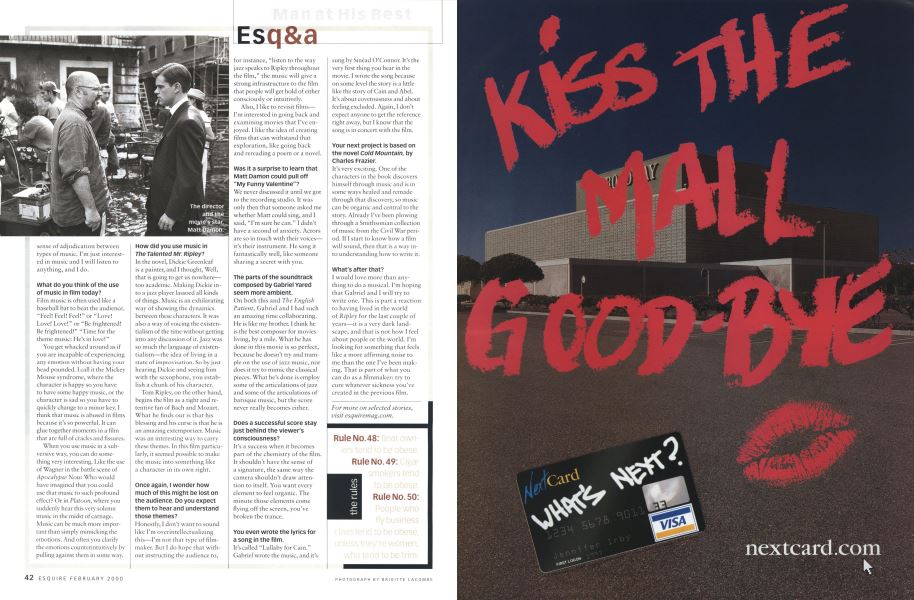 the rules | Esquire | FEBRUARY 2000
