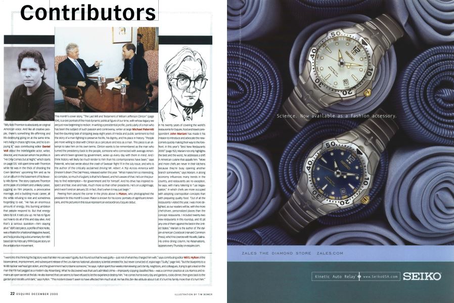 Contributors | Esquire | DECEMBER 2000