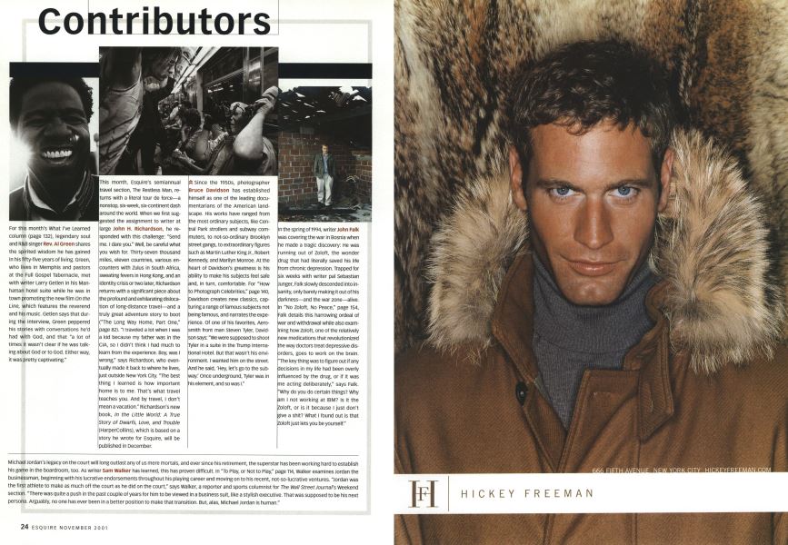 Contributors | Esquire | NOVEMBER 2001