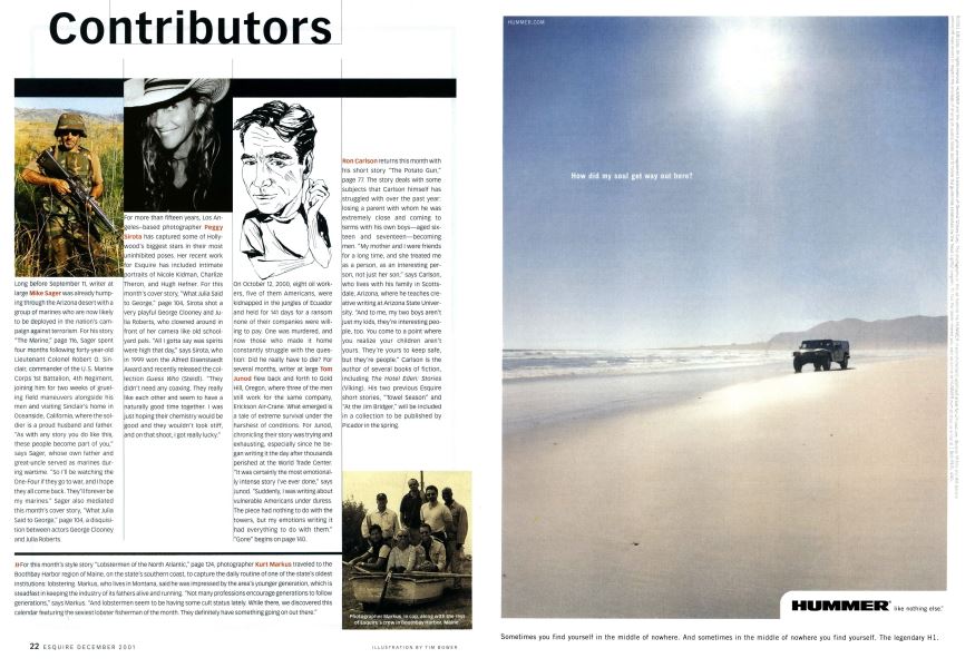 Contributors | Esquire | DECEMBER 2001