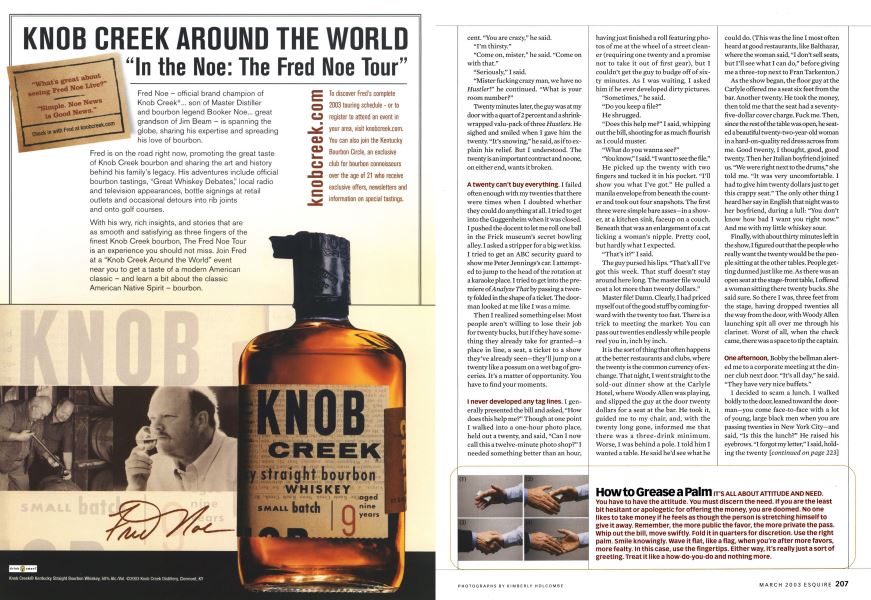 How to Grease a Palm | Esquire | MARCH 2003