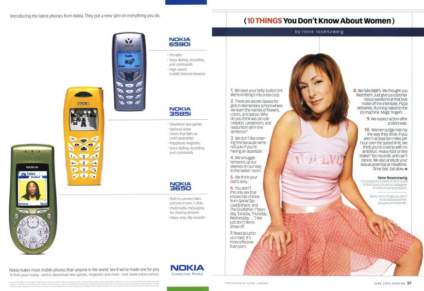10 THINGS You Don't Know About women | Esquire | JUNE 2003