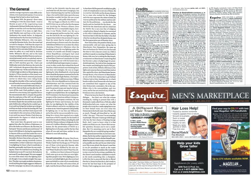 MEN'S MARKETPLACE | Esquire | August 2003