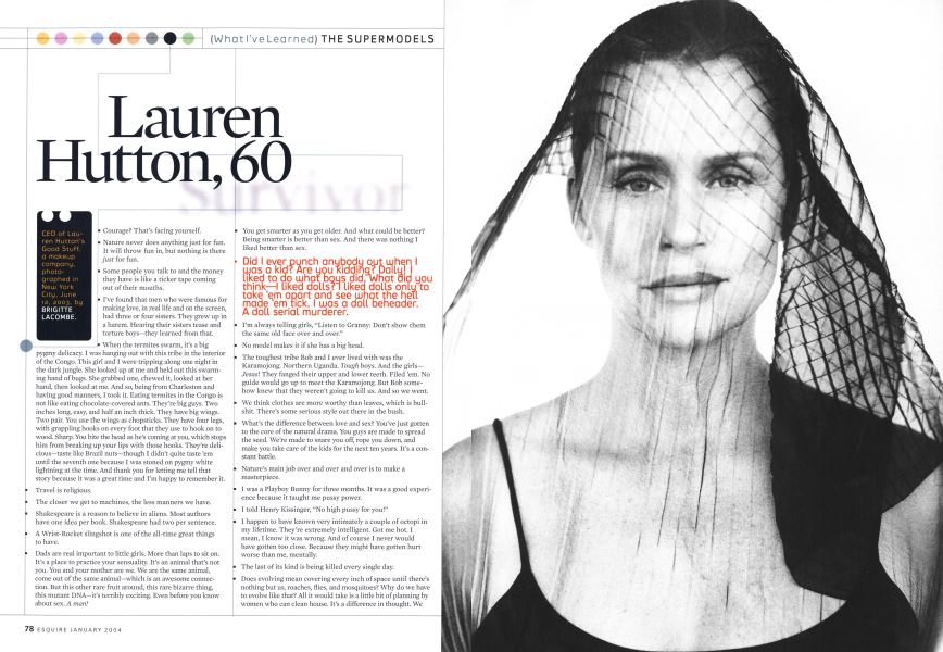 Lauren Hutton | Esquire | January 2004