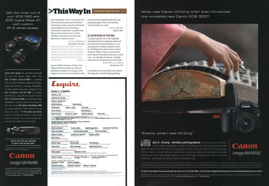 Canon U.s.a., Inc. | Esquire | JULY 2006
