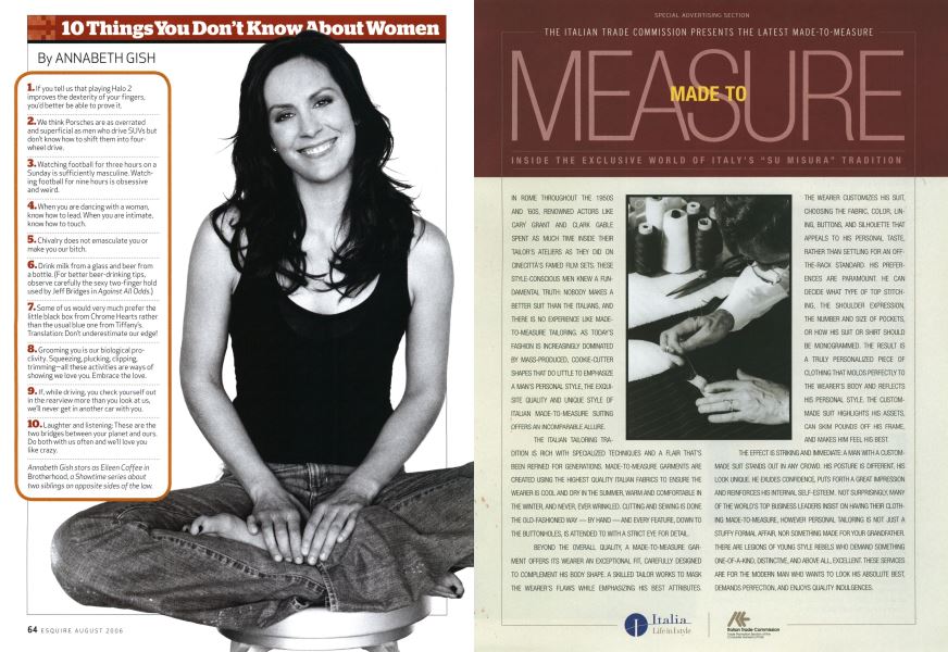 10 Things You Don’t Know About Women | Esquire | AUGUST 2006