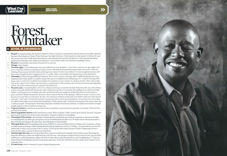 Forest Whitaker | Esquire | JANUARY 2007