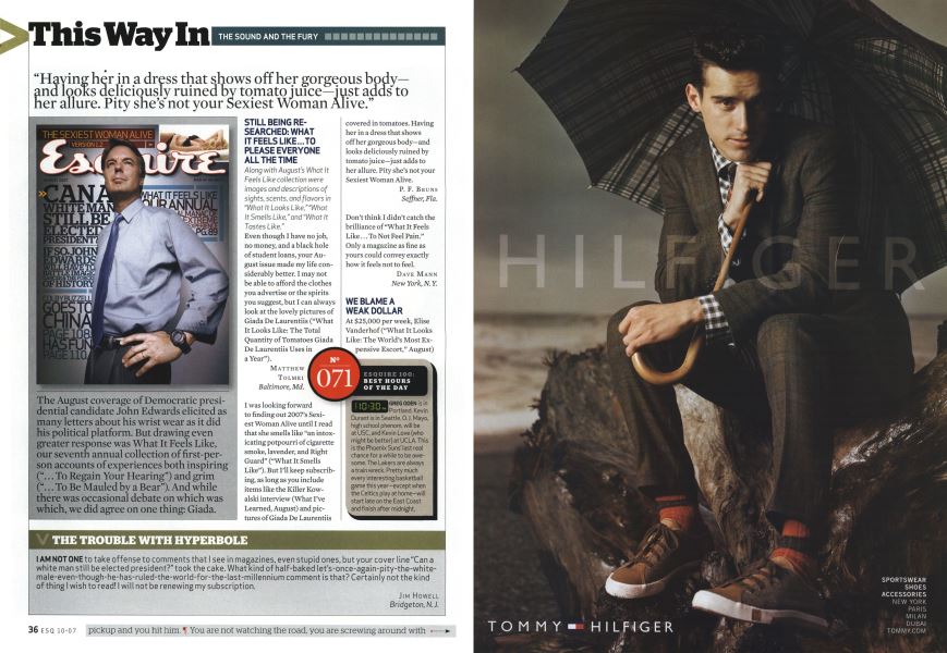 This Way In | Esquire | OCTOBER 2007