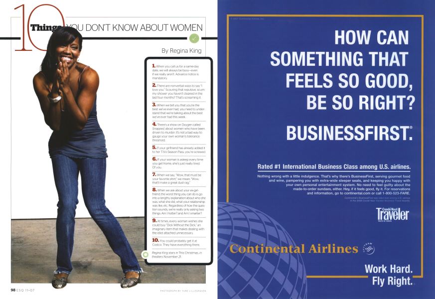 10 Things YOU DON'T KNOW ABOUT WOMEN | Esquire | NOVEMBER 2007
