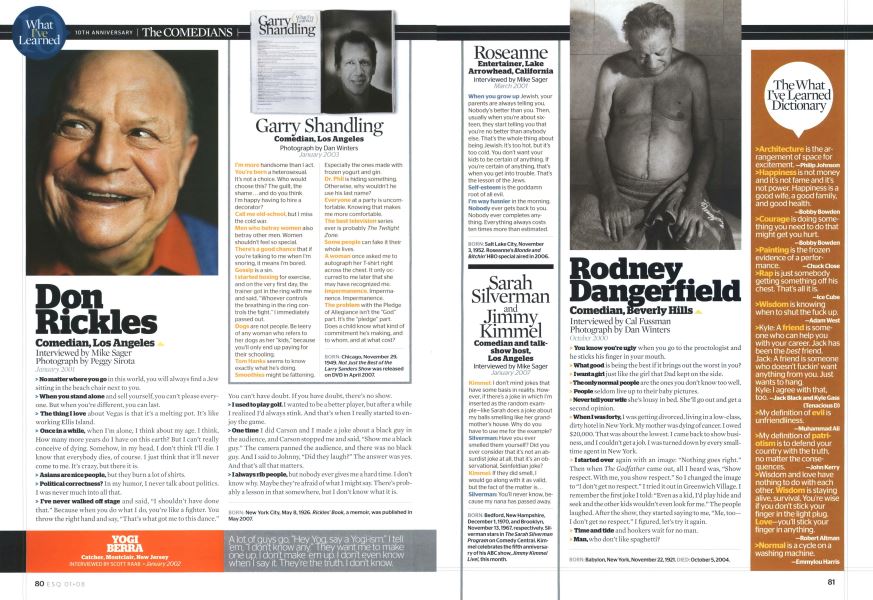 The What I've Learned Dictionary | Esquire | JANUARY 2008