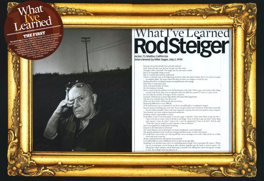 What I've Learned Rod Steiger | Esquire | JANUARY 2008