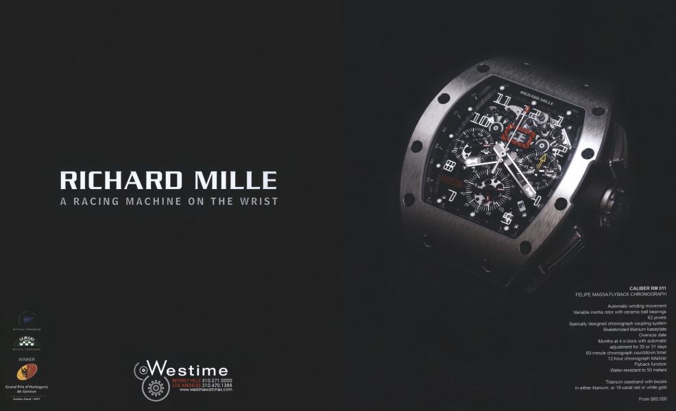 Westime: Richard Mille | Esquire | Fall 2009