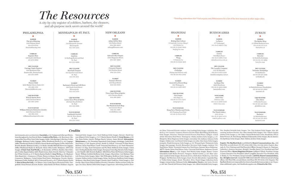 The Resources | Esquire | SPRING 2010