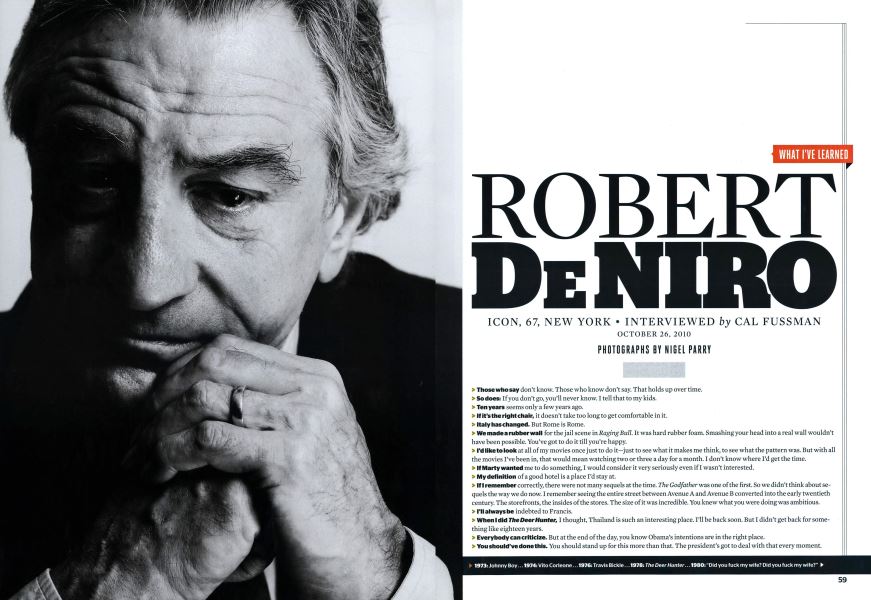 Robert De Niro | Esquire | JANUARY 2011