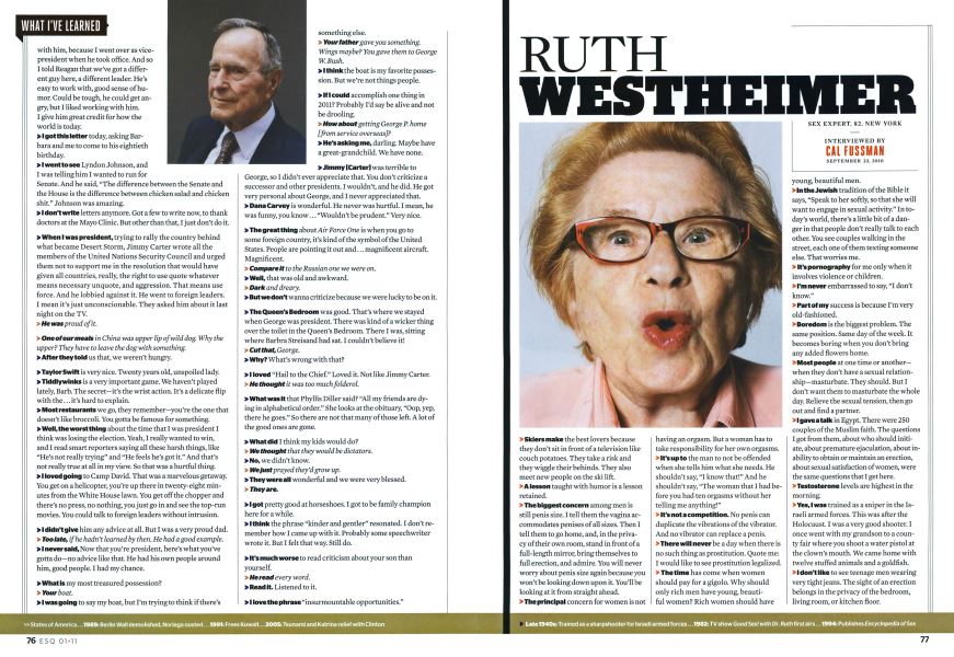 Ruth Westheimer | Esquire | JANUARY 2011