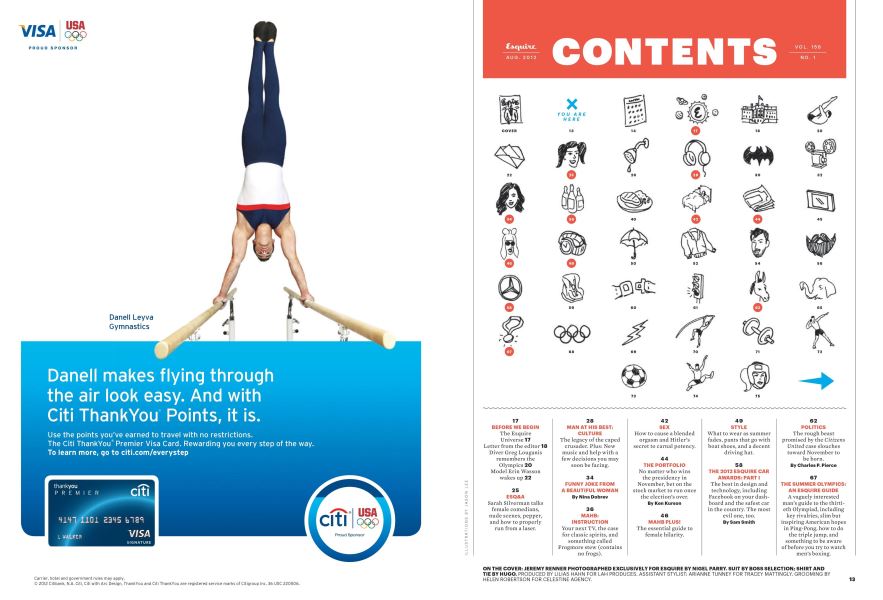 Esquire Contents | Esquire | AUGUST 2012