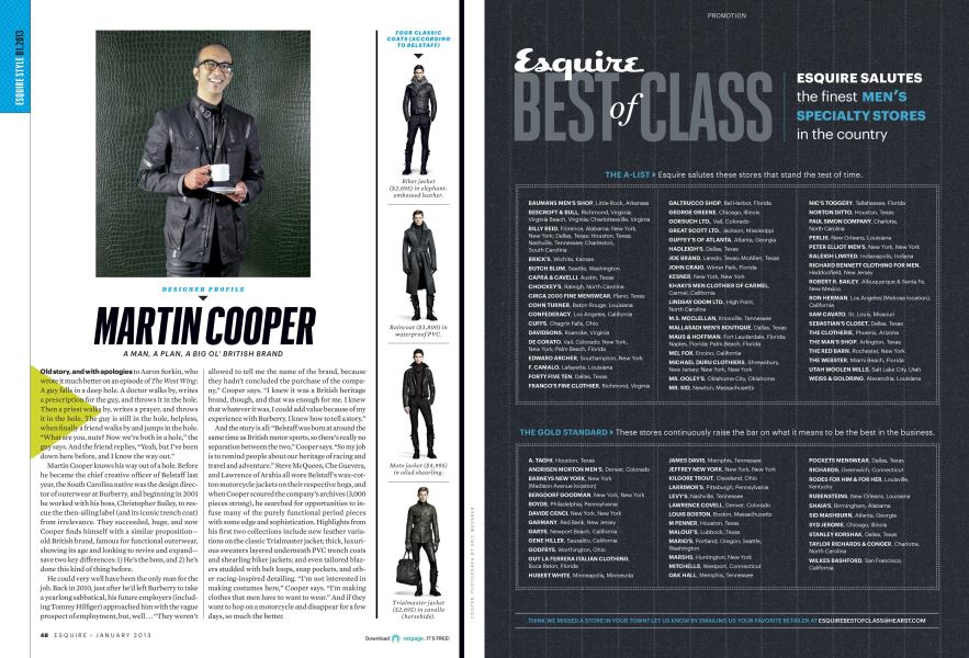 Martin Cooper | Esquire | JANUARY 2013