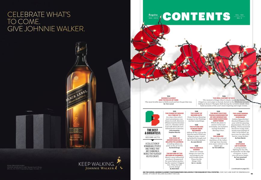 Advertisement: JOHNNIE WALKER BLACK LABEL | Esquire | DECEMBER 2013
