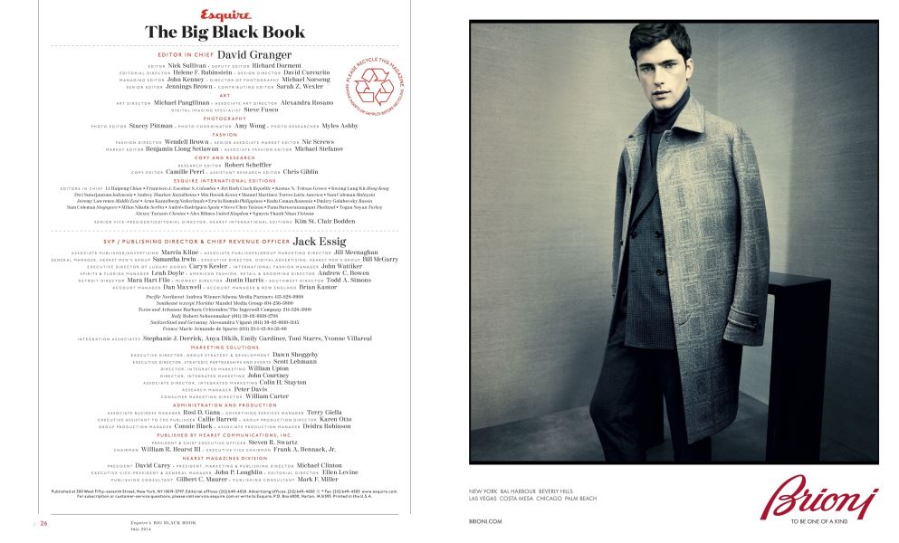 Esquire the Big Black Book | Esquire | FALL/WINTER 2014