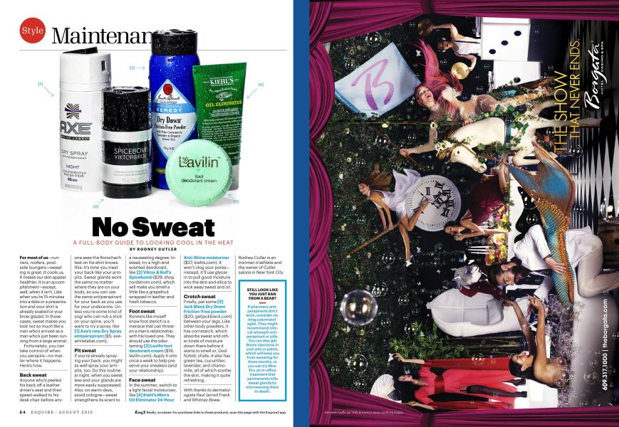 No Sweat | Esquire | AUGUST 2015
