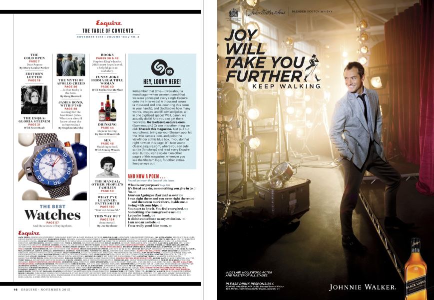 Advertisement: Johnnie Walker | Esquire | NOVEMBER 2015
