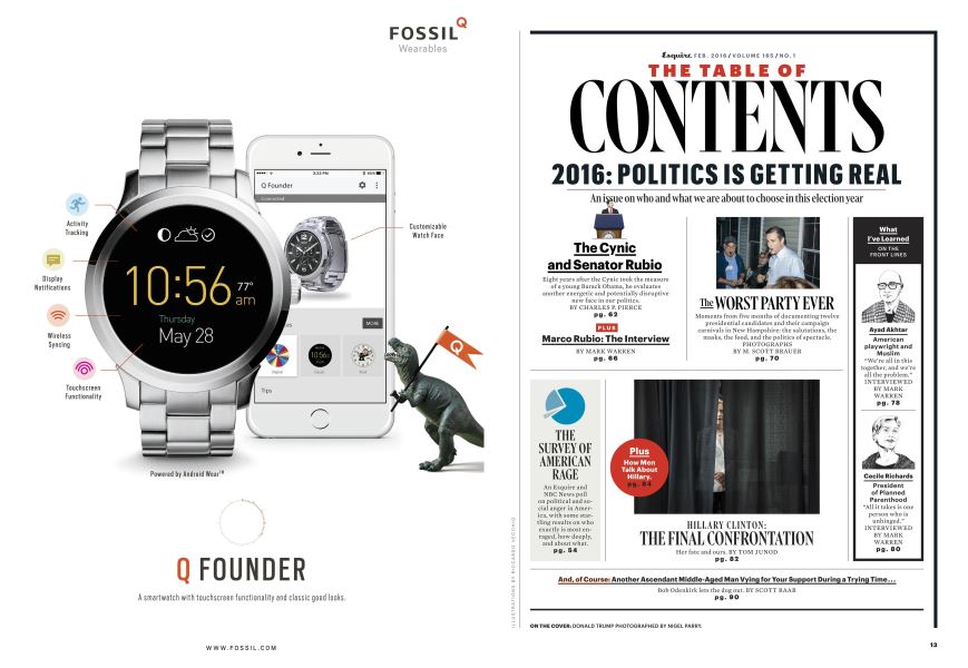 THE TABLE OF CONTENTS | Esquire | FEBRUARY 2016