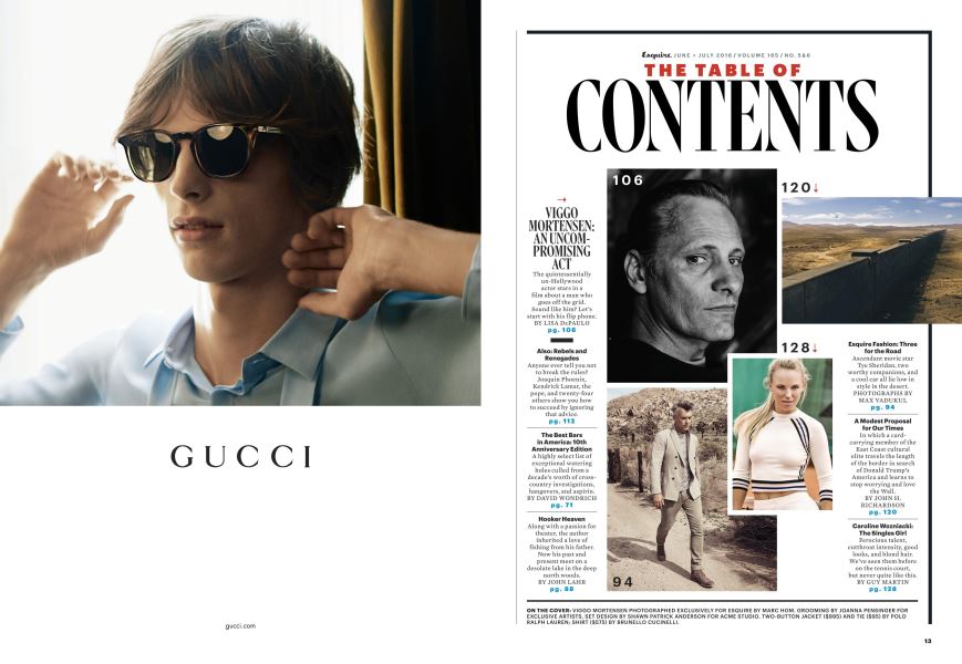 THE TABLE OF CONTENTS | Esquire | JUNE/JULY '16
