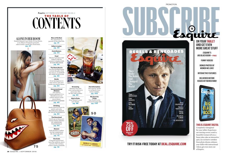 Advertisement: Esquire | Esquire | SEPTEMBER '16