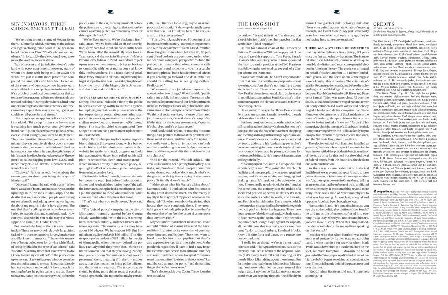 CREDITS | Esquire | SEPTEMBER 2020