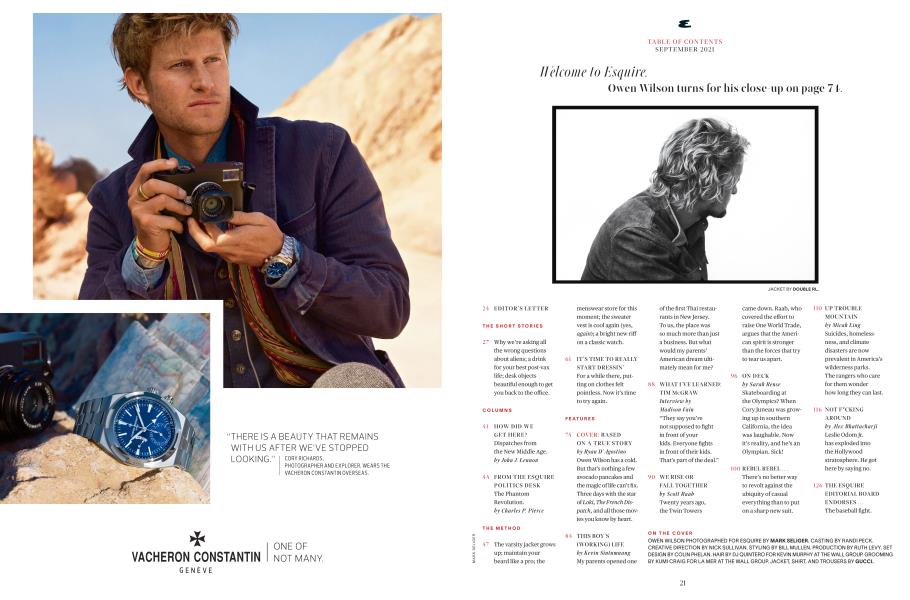 TABLE OF CONTENTS SEPTEMBER 2021 | Esquire | SEPTEMBER 2021